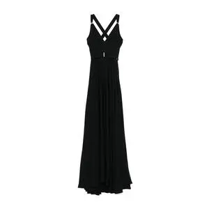 NISSA Open-back Maxi Dress - Black