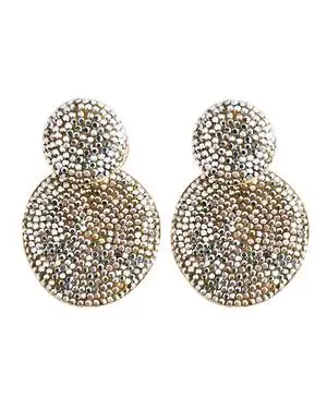 CRYSTALS AND CO Diamond Double Drop Earrings - White