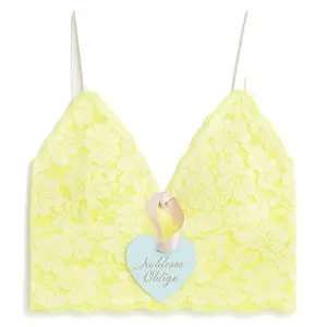 NOBLESSE OBLIGE Lime Zest Flock Longline Bralette - Yellow