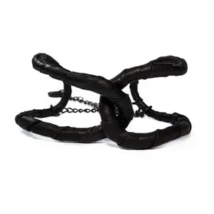 WAIWAI Link Leather Cuff Bracelet - Black