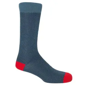 PEPER HAROW - MADE IN ENGLAND Lux Taylor Patterned Socks - Blue