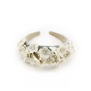 ADIBA Stephanotis Pearl Floral Headband - Blue/white