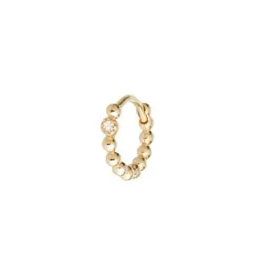 ZOHREH 9k Diamond Beaded Huggie Hoop Earring - Gold