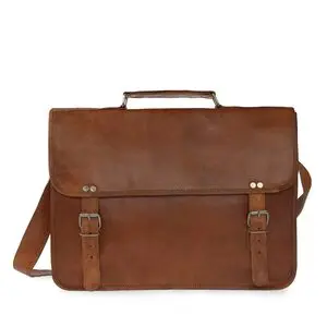 VIDA VIDA Classic Leather 15-inch Laptop Bag - Brown