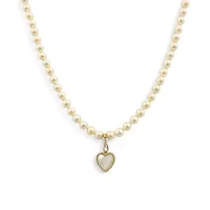 NESHI DESIGNS Petra Pearl Necklace - White