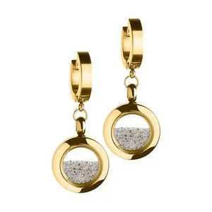MY LITTLE NATURE Plated Dangle Earrings With Natural Sand - Gold