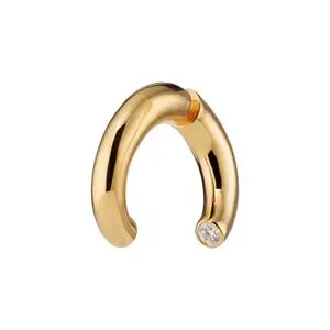 SCREAM PRETTY Sparkle Single Split Hoop Earring With Clear Stone Gold