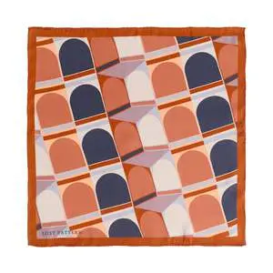 LOST PATTERN Modular" Silk Pocket Square - Orange