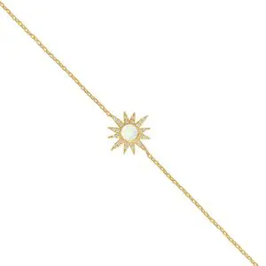 SPERO LONDON Sun Sterling Silver White Opal Bracelet Gold