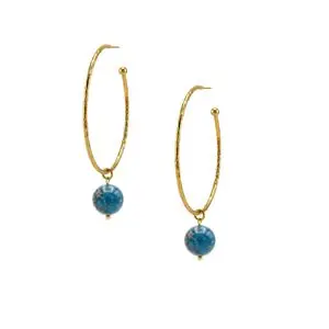 JAREDJAMIN Hooptastic Jasper Drop Hoop Earrings - Blue