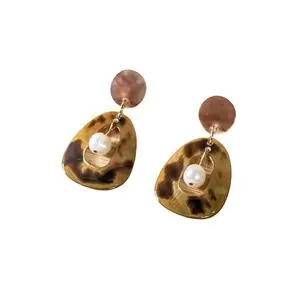 Likhâ Mother-of-pearl Dangle Earrings - Brown