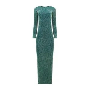 MAUI X LOLITA Textured Shimmer Stretch Maxi Dress - Blue/gold