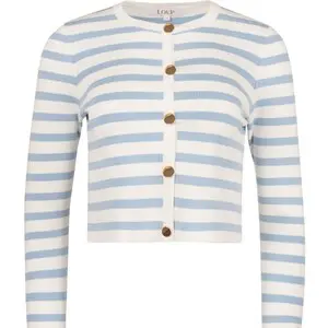 LOU&UP (FORMERLY LOUP CLOTHING) Striped Cotton Cardigan - Blue/white