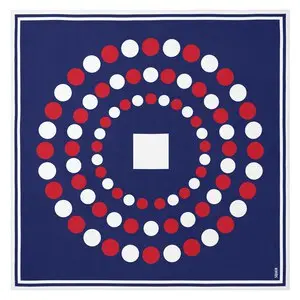 SQUAÏR Silk Satin Scarf - Blue/red