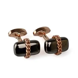 DAVID WEJ Chained Capsule Cufflinks - Rose Gold