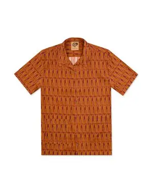 GRESHAM BLAKE Graphic Gb Red Jacquard Bowling Shirt