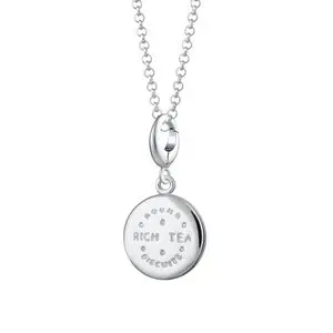 LILY CHARMED Sterling Rich Tea Biscuit Charm Necklace - Silver