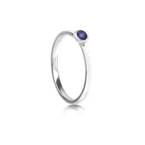 THE JEWELLERY STORE LONDON Silver September Birthstone Stackable Ring - Silver/blue