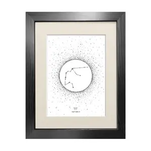 EMILY CARTER Aquarius Star Sign' Fine Art Print A3 - Black