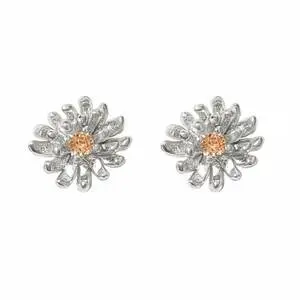 HARFI Citrine November Birthstone Stud Earrings - Orange/silver
