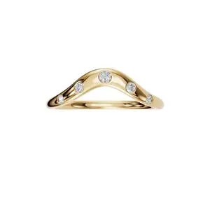 AYA FINE JEWELRY 18k Gold Scattered Round Diamond Band Ring - Yellow