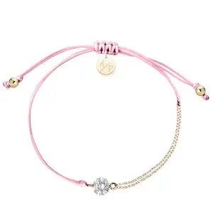 ADRIANA PAPPAS DESIGNS CZ Solitaire Bracelet On Colored Cord Pink
