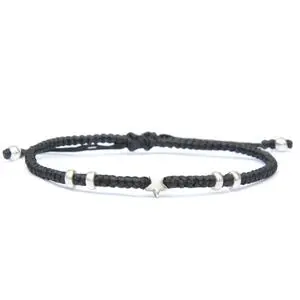 HARBOUR UK BRACELETS Minimal Star Braided Bracelet - Black
