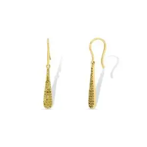 JEWELBIRD Yellow Diamond Teardrop Earrings - Gold/yellow