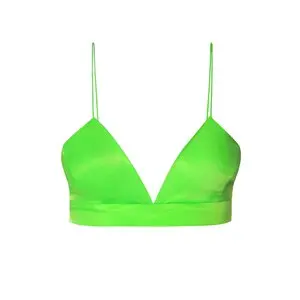 AGGI BY HALEWSKI Asha Satin Flash Bralette Top - Green