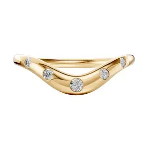 AYA FINE JEWELRY 14k Gold Lab Diamond Contour Band Ring - Yellow
