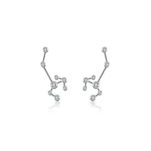 GENEVIEVE COLLECTION Sagittarius Zodiac Constellation Diamond Earring - White