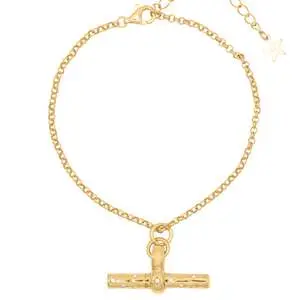 LUNA CHARLES Lola T-bar Bracelet - Gold