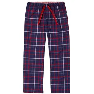 LOUNGERS Red / Blue Soft, Breathable Organic Brushed Cotton Loungewear Trousers In Red, Blue, And White - Red/blue
