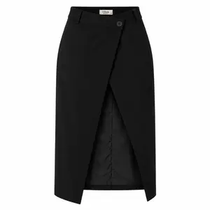 THE ETHOS STUDIO Asymmetrical Wrap Skirt - Black