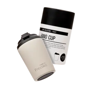 Fressko Bino 8oz / 227ml Reusable Coffee Cup, Ceramic Frost - White