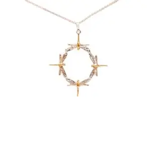 SIMON KEMP JEWELLERS Four Dragonflies Pendant In Gold And Sterling - Silver