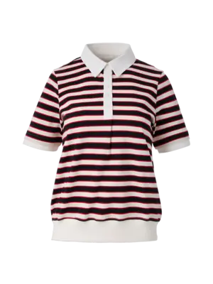 ELUNE MODE Striped Blouson Polo