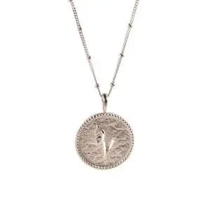 CLAIRE HILL DESIGNS Inspire Shorthand Coin Necklace - Silver
