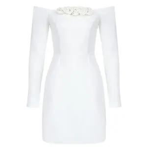 HERFETCH Mini Crepe Dress With Rose Detail