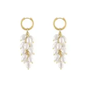 OLIVIA LE Azalea Freshwater Pearl Hoop Earrings - Gold