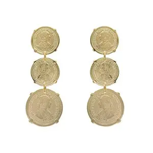 MARCIA MORAN Kindra 18k Plated Coin Dangle Earrings - Gold