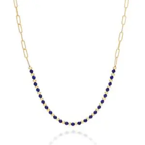 NELLOU JEWELLERY Lapis Gem Shine Necklace - Blue