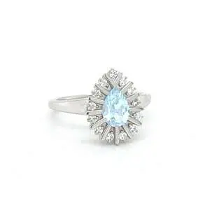 TALISMANIA JEWELRY Headwaters Sky Blue Topaz Ring - Blue/white/silver