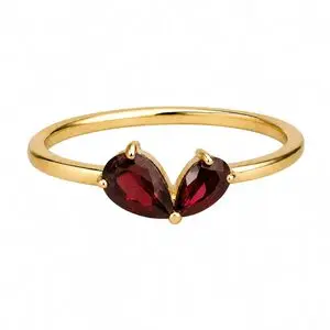BELINDA JEWELZ Garnet Heart Toi Et Moi Birthstone Ring - Red