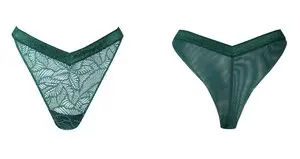 BOTT LINGERIE Soft Lace Tanga Brief La Teuf Midnight - Green