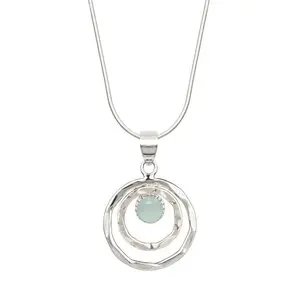 CHARLOTTE'S WEB JEWELLERY Infinity Universe Silver Necklace With Aqua Chalcedony - Blue/silver