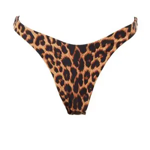 SIREN SWIMWEAR Taylor Leopard Thong Bottoms - Brown/gold
