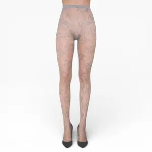 HIGH HEEL JUNGLE BY KATHRYN EISMAN Lola Lace Tights - Grey
