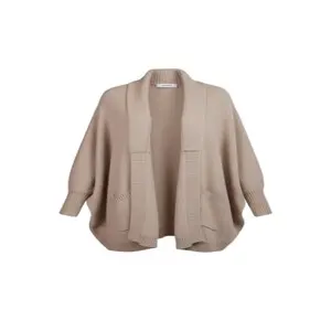 Saachi Open Front Oversized Cardigan Sweater - Brown