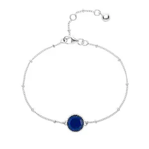 AUREE JEWELLERY Barcelona Silver September Birthstone Bracelet - Blue/silver